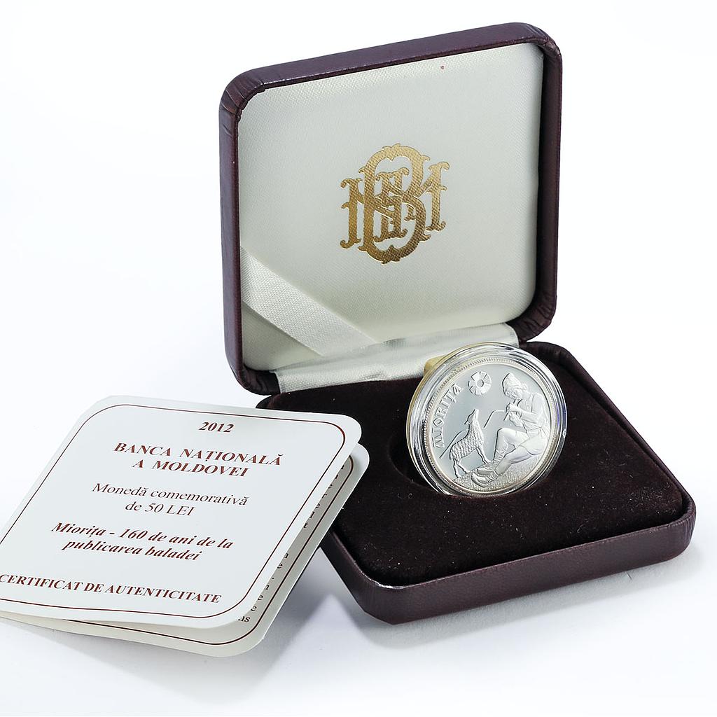 Moldova 50 lei Culture Traditions Miorita Ballad Shepherd Lamb silver ...