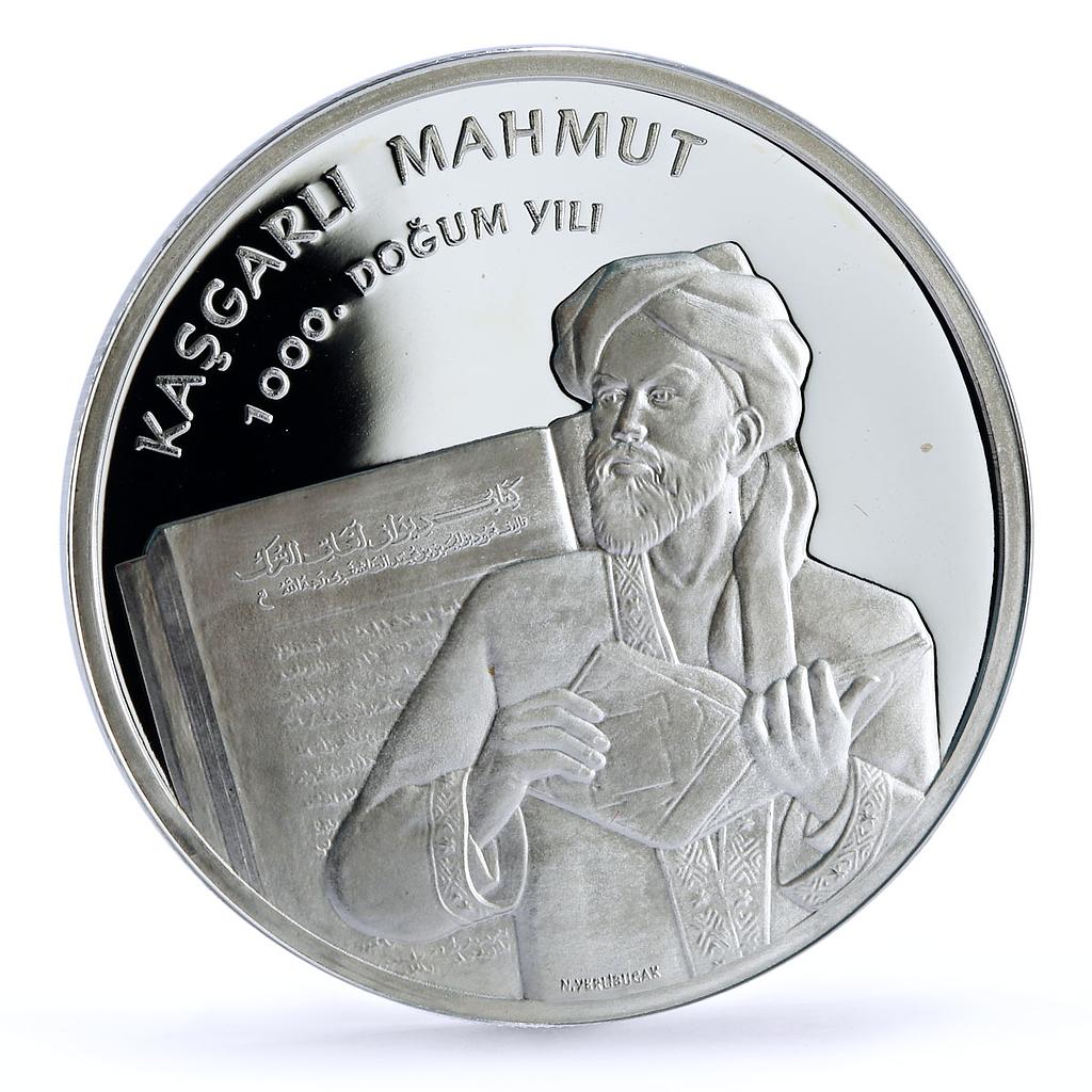 Turkey 35 lira 1000th Anniversary of Kasgarli Mahmut proof silver coin ...