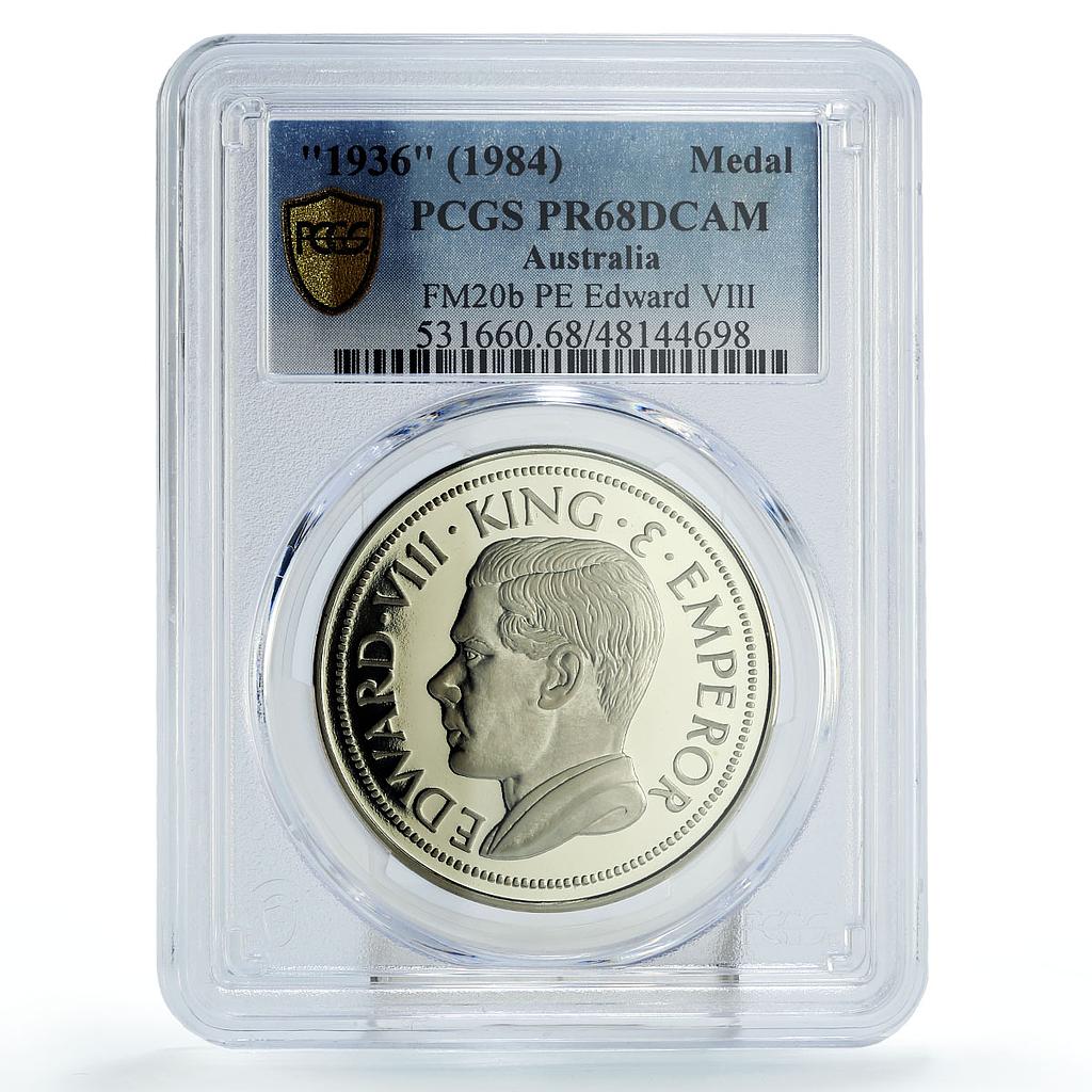 Australia Edward VIII CROWN PATTERN FM20b PR68 PCGS CuNi medal coin ...
