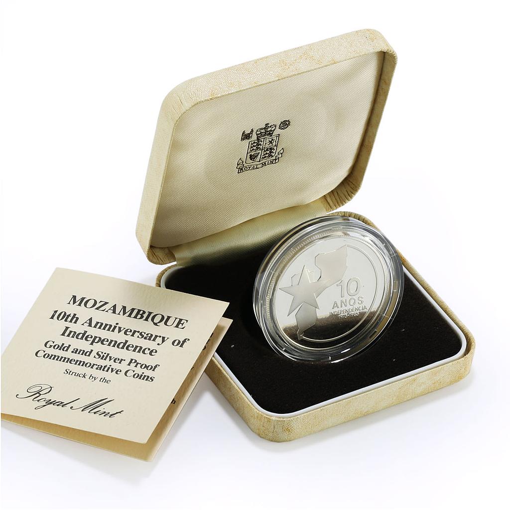 Mozambique 250 meticais Independence 10th Anniversary proof silver coin ...