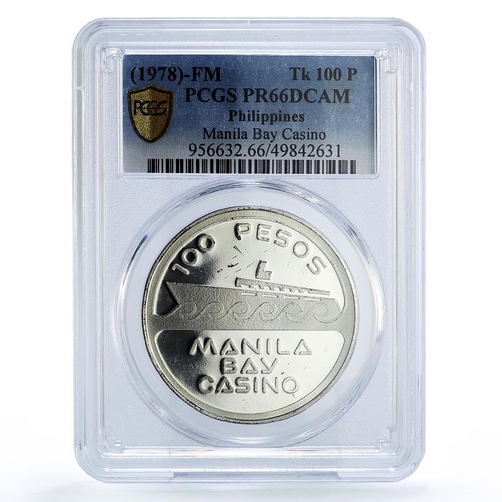 Philippines 100 pesos Manila Bay Casino Cruise Ship PR66 PCGS token ...
