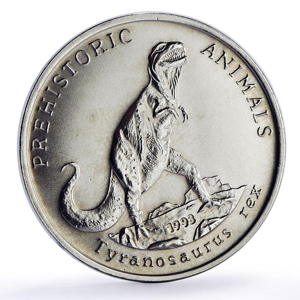 Laos 10 kip Tyrannosaurus Rex Prehistoric Animals Dinosaurs CuNi coin ...