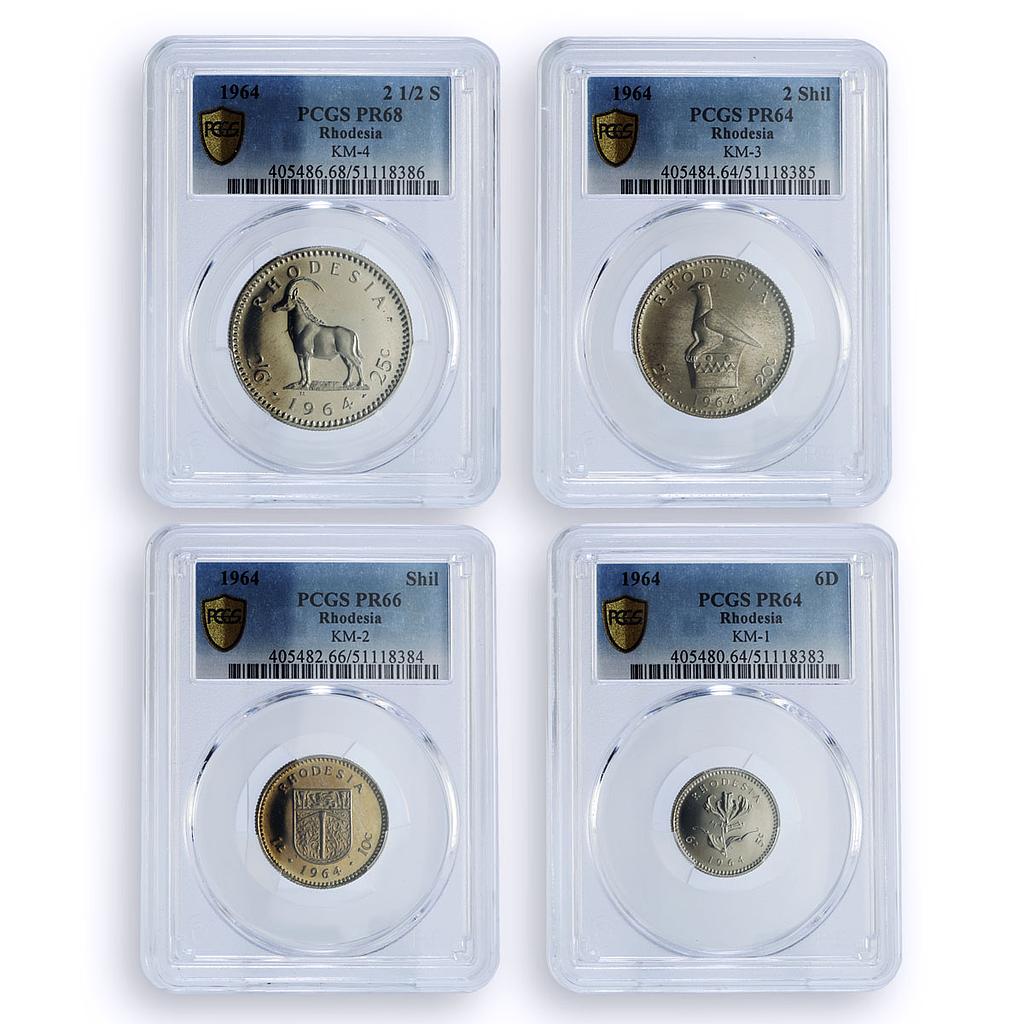 Rhodesia Various Set Elizabeth II Coinage Animals PR64 PR66 PR68 coins ...