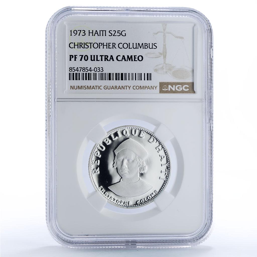 Haiti 25 gourdes Christopher Columbus Colomb History PF70 NGC silver ...