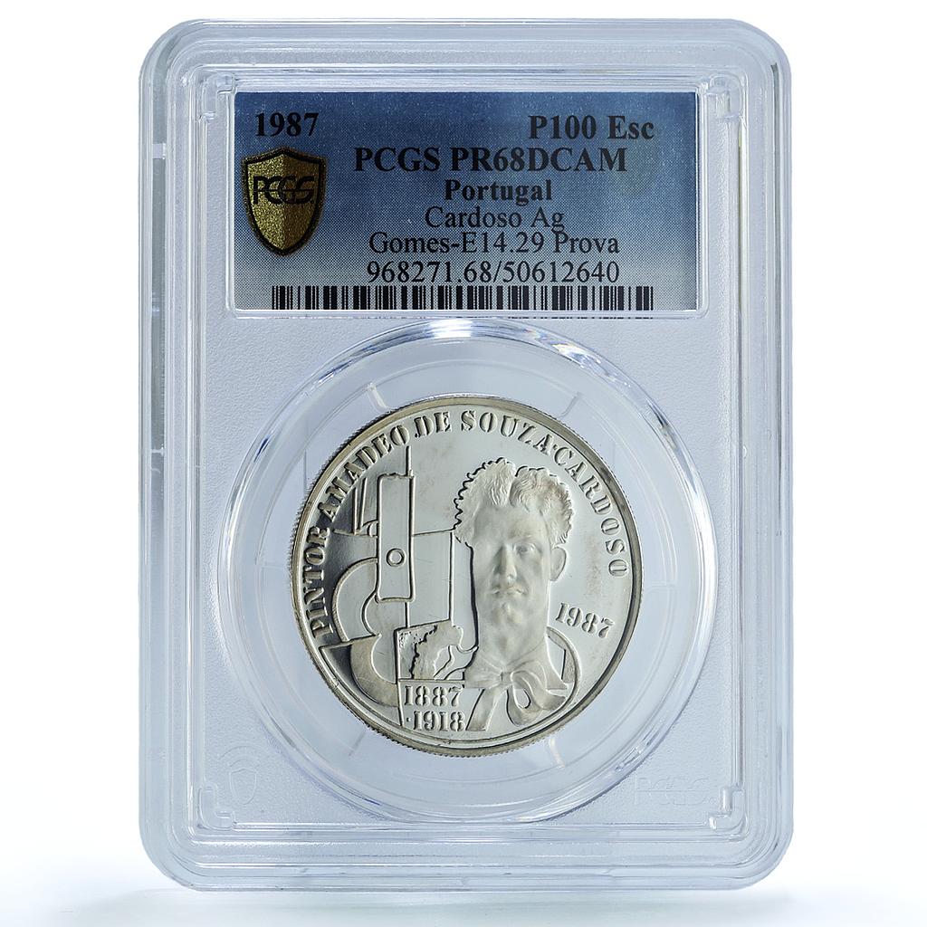 Portugal 100 escudos Cardoso Probe KM-644-a Art PR 68 PCGS silver coin ...